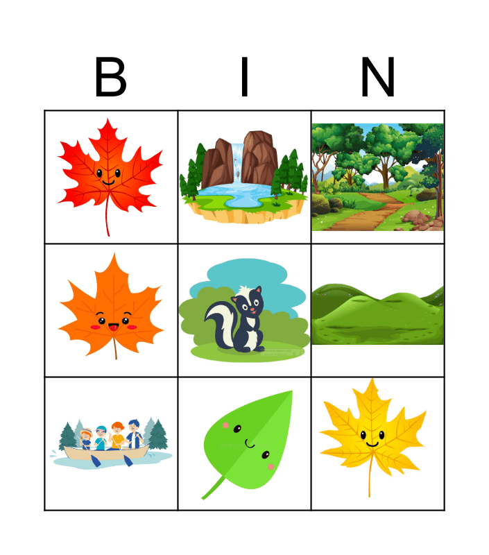 Leaf Hunt Bingo Card
