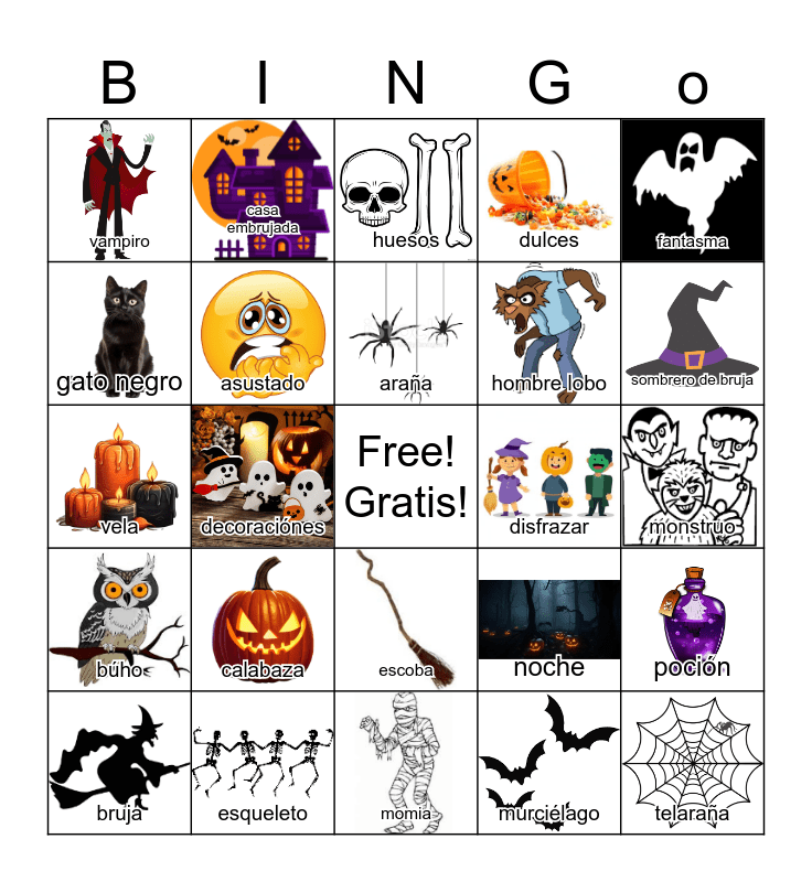 Noche de Brujas Bingo Card