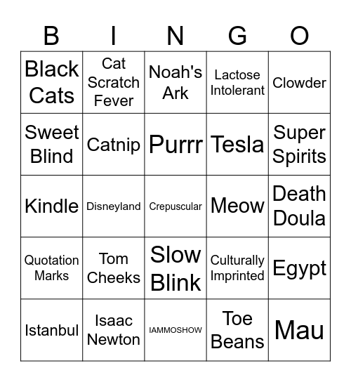 Cats Bingo Card