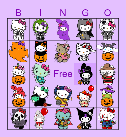 Sanrio Halloween Bingo Card