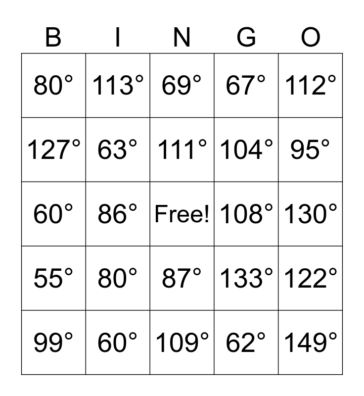 Angel Relationships: Parallel lines and Transversal BINGO Card