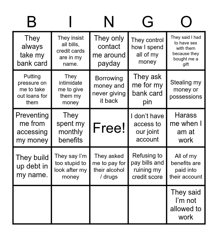 Red Flag Bingo Card