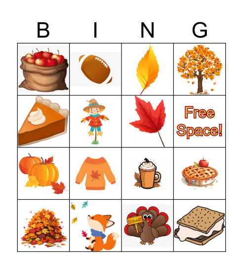Autumn Bingo Card