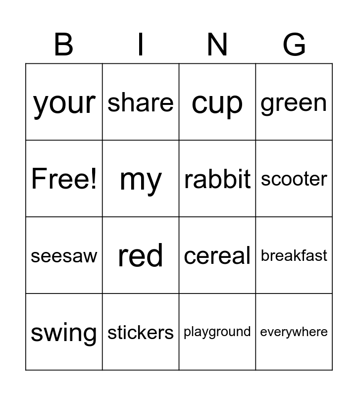 Level 3 Unit 2 Bingo Card