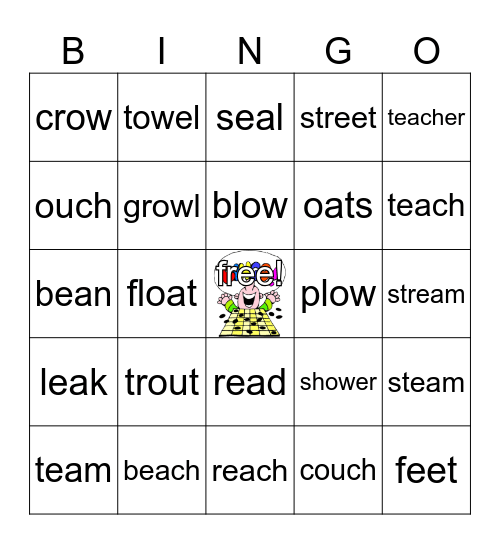 Vowel Team Bingo! Bingo Card