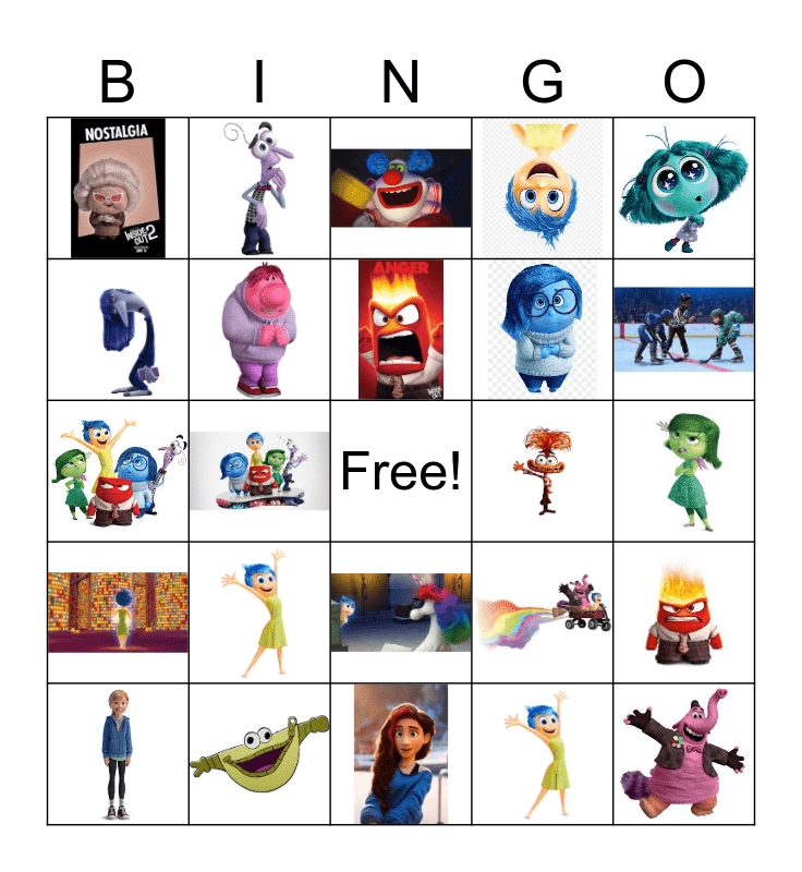 Inside Out Bingo Card