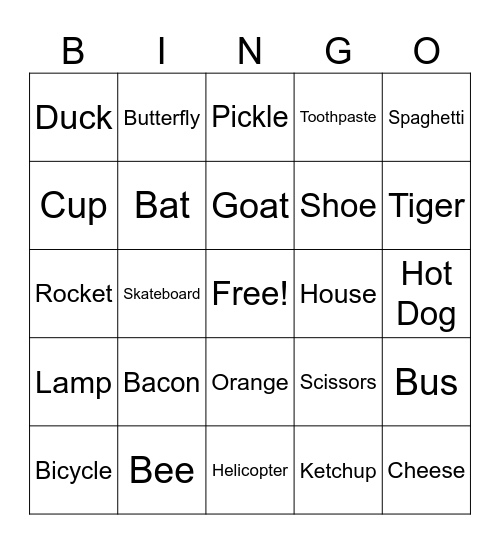 Describe/Define BINGO Card