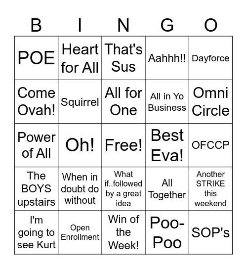 Boss's Day Bingo - Joy Edition Bingo Card