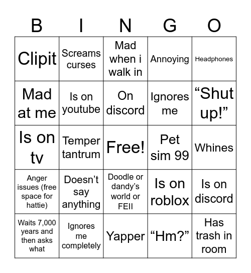 Untitled Bingo Card Untitled Bingo Card