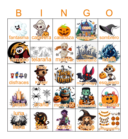 ¡Happy Halloween! Bingo Card