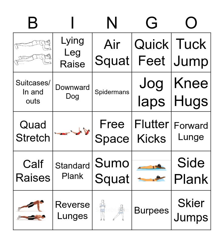 PE Bingo Card