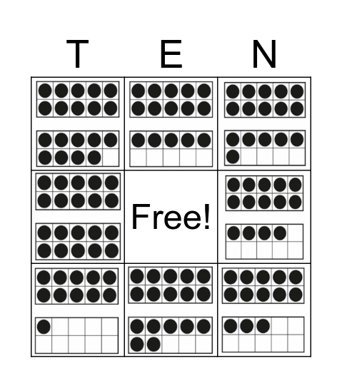 Double Ten Frames Bingo Card