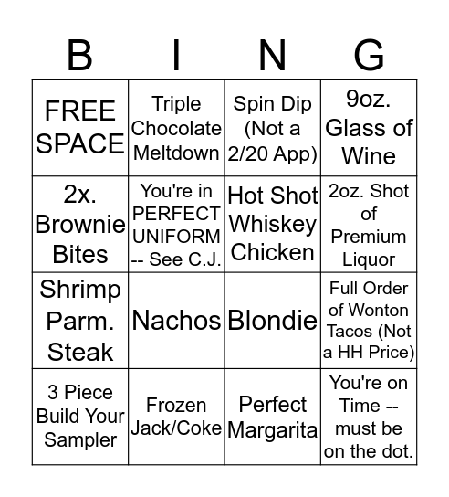 Win A $25 Quick-Trip Gift Card!!! Bingo Card