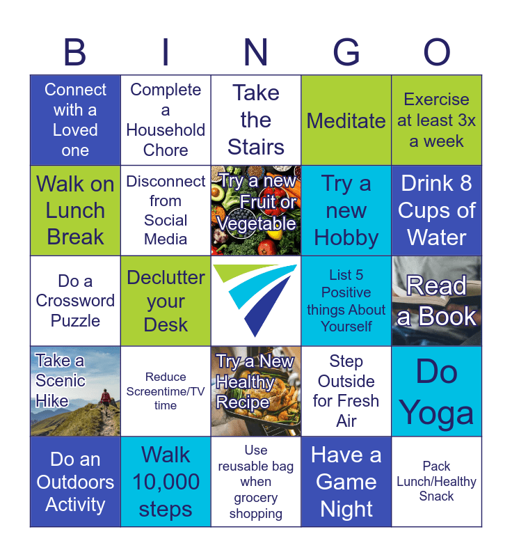Wellness Challenge Bingo Card
