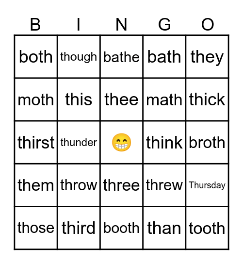 Th Bingo Card