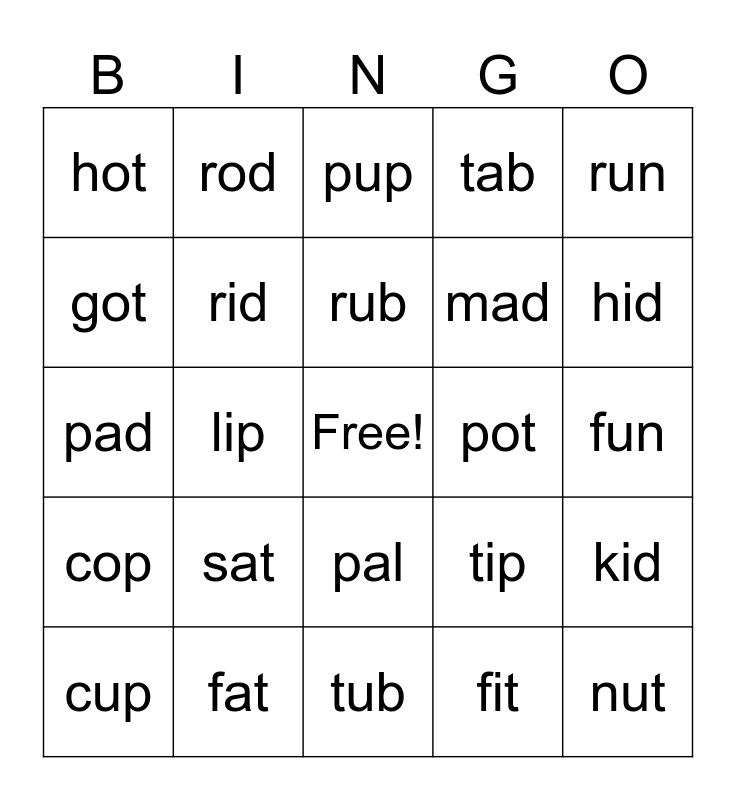 Red Bingo Card