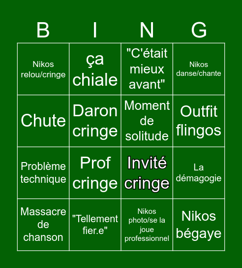 Star Ac' Bingo Card