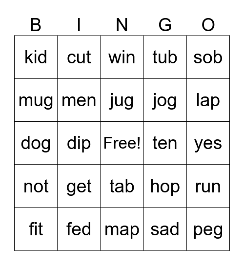 UFLI BINGO Card