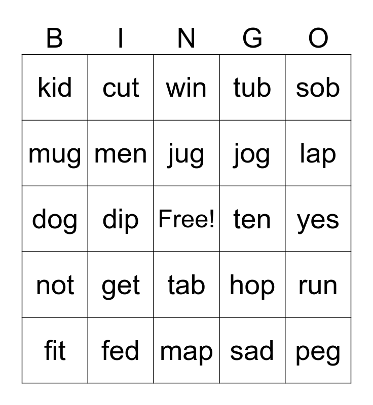 UFLI BINGO Card