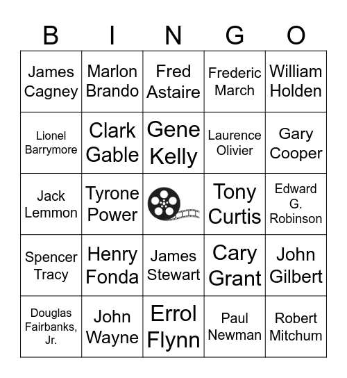 Classic Film Actors Bingo Card
