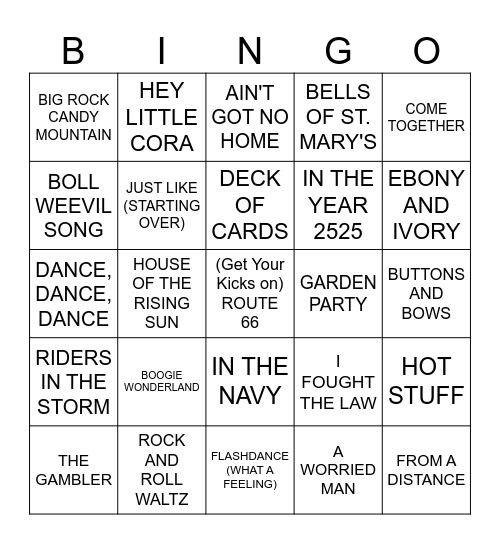 MB #66 - DIFFERENT STUFF! Bingo Card