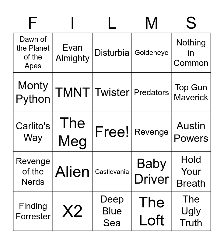 Movies_10192024 Bingo Card