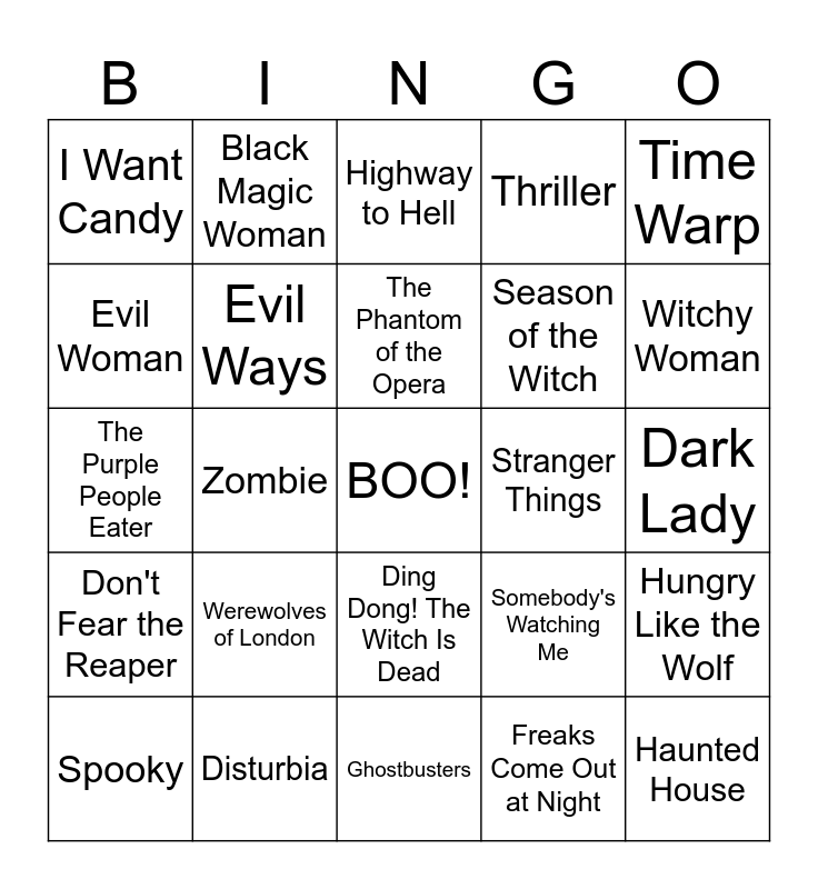 TRICK OR TREAT!! Bingo Card