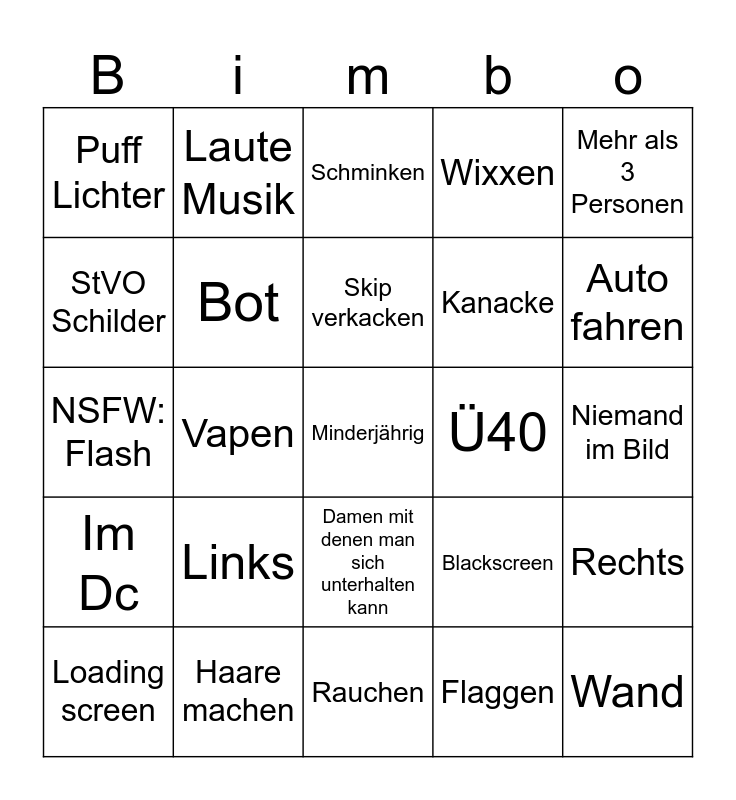 Ome Bingo Card