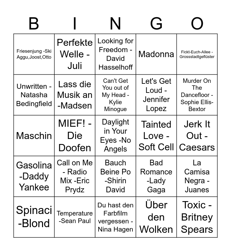 Trash Bingo Card