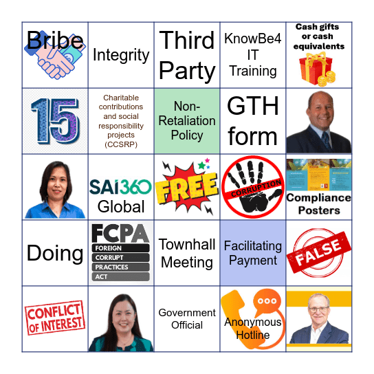 COMPLIANCE BINGO Card