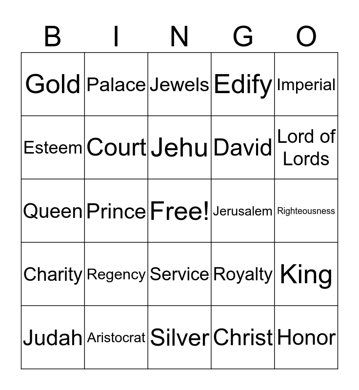 Royal Bingo Card