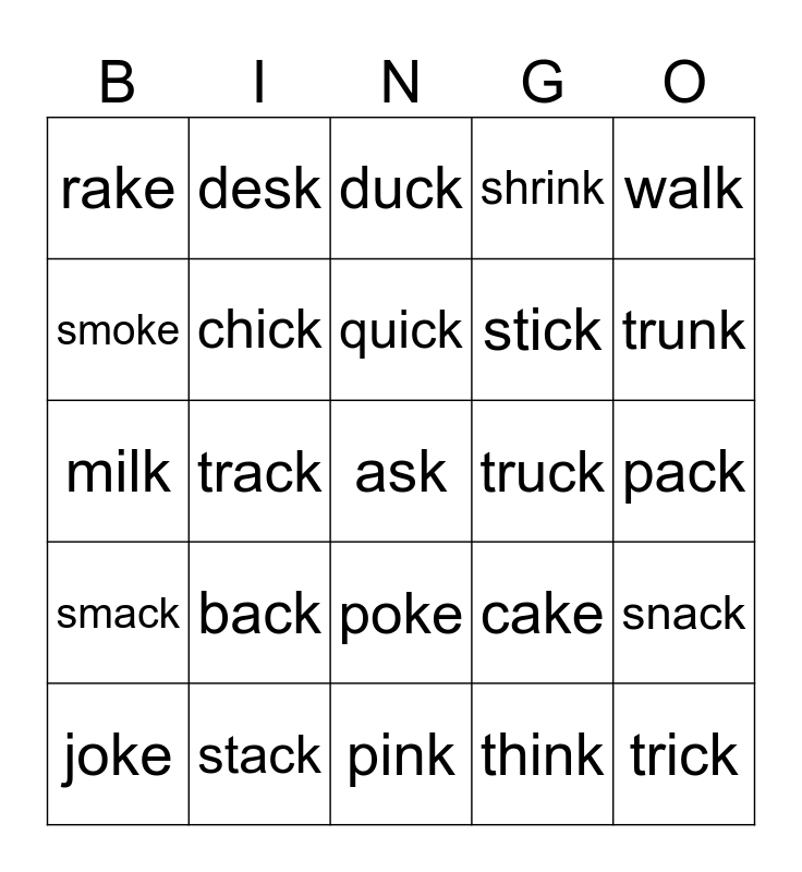 Milk Truck Rule Bingo Card