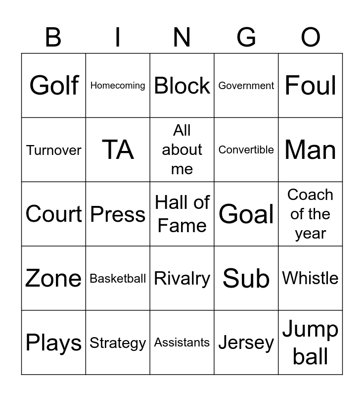 ROB'S HALL OF FAME BINGO Card