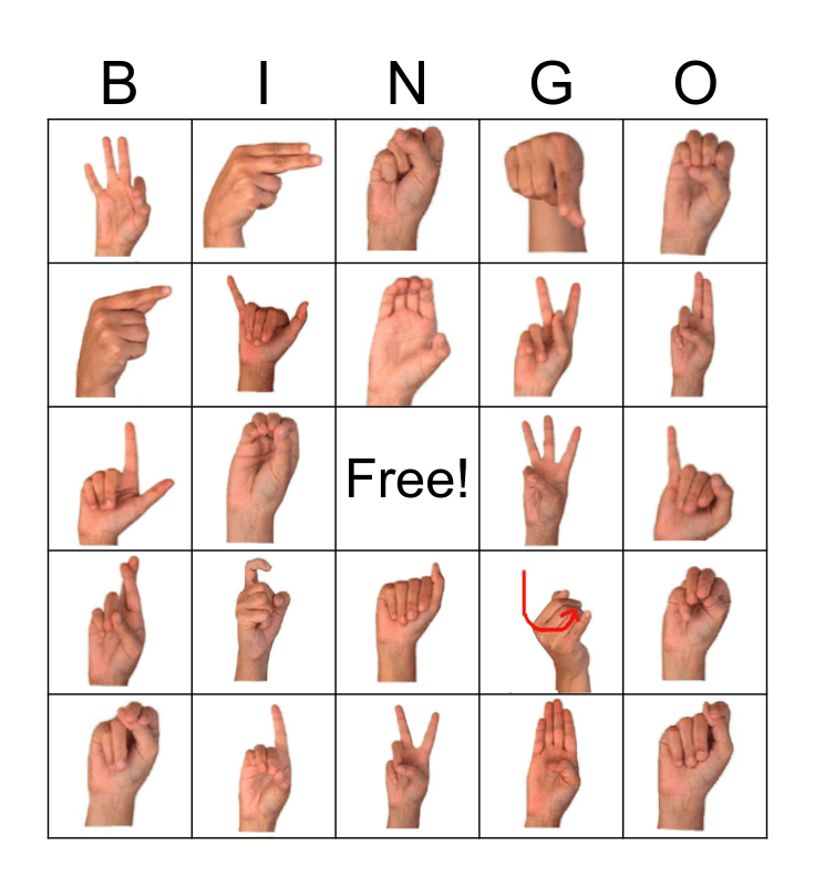 ASL Fingerspelling the ABC's Bingo Card