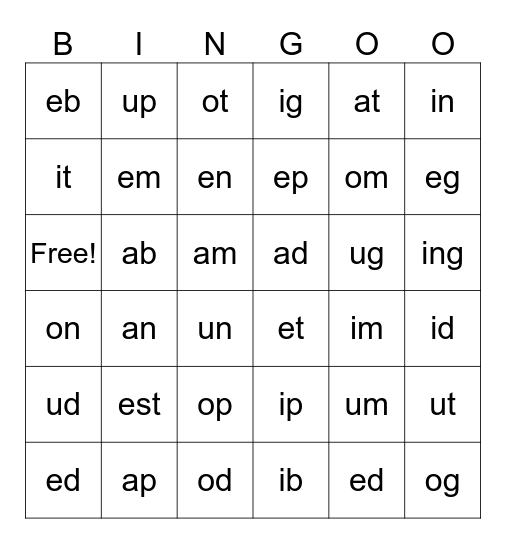 Rime Magic - Green 2 Bingo Card