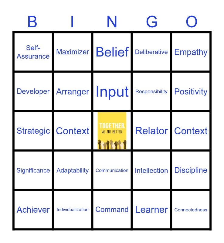 TOGETHER WE'RE BETTER Bingo Card