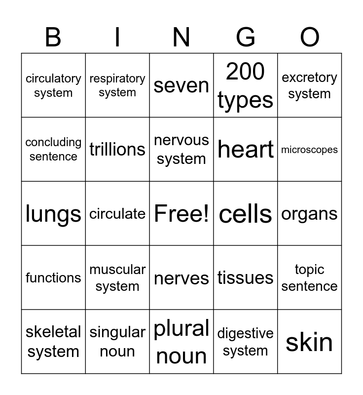 3rd Grade CKLA Unit 3 Lesson 1 Bingo Card