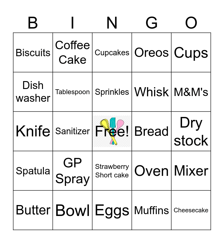 Bakery Bingo Card