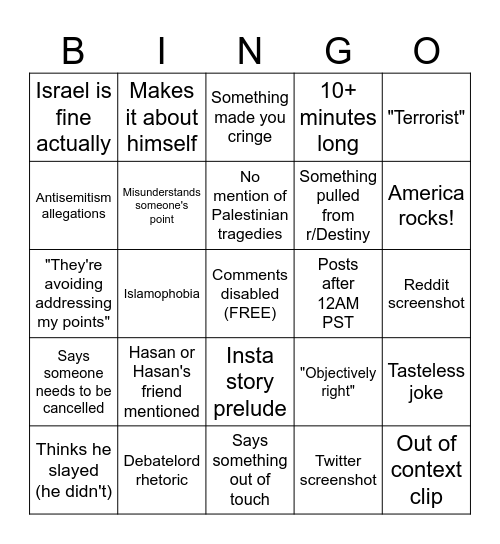 ethan klein unhinged rant videos Bingo Card