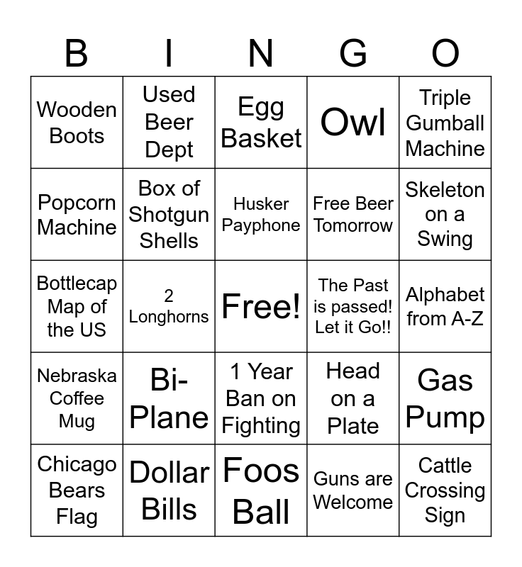Dive Bar Bingo 2024 Bingo Card