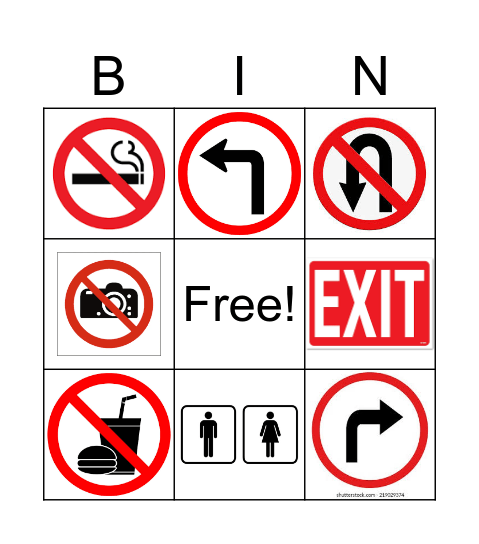 Public sign Bingo Card
