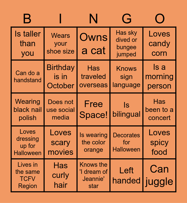 GET ACQUAINTED Bingo Card