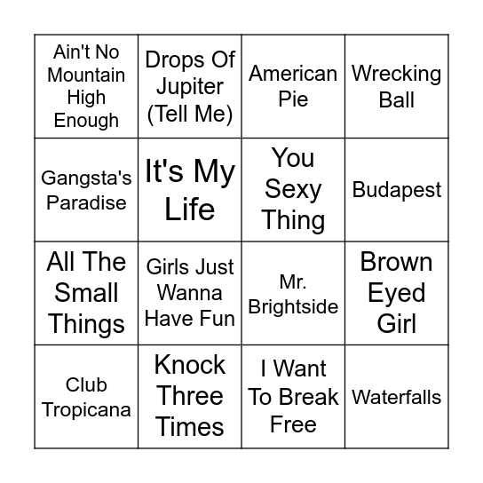 Round 2 Bingo Card