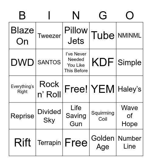 Divided Sky Bennie Bonni Bingo Card