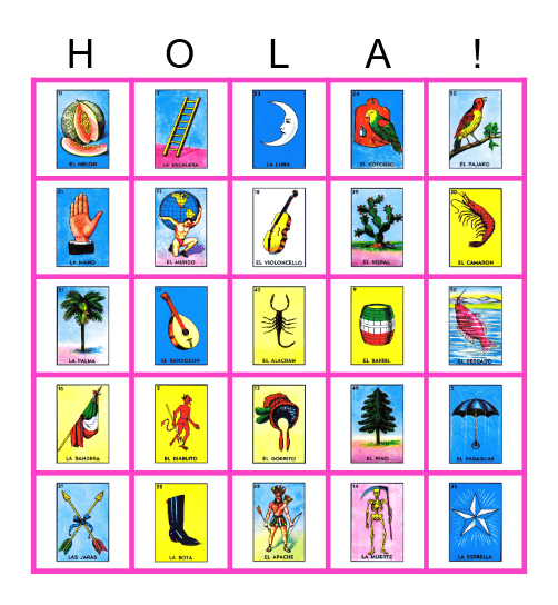 Loteria de México Bingo Card