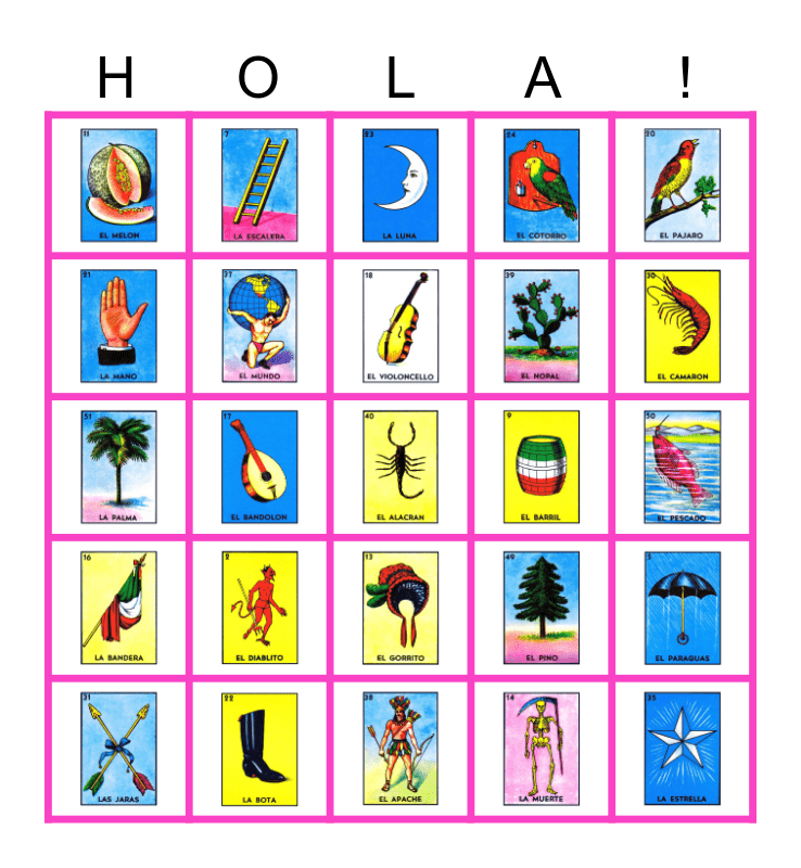 Loteria de México Bingo Card