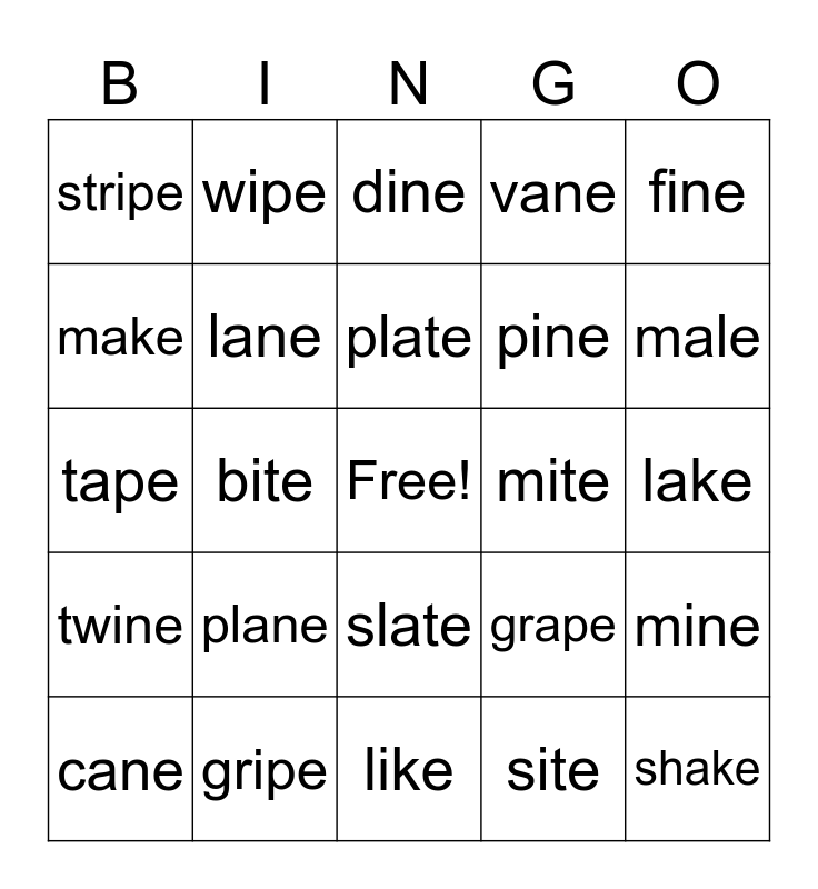 UFLI Lessons 54-55 Bingo form 2 Bingo Card