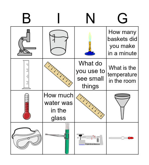 Lab equipment Bingo Card