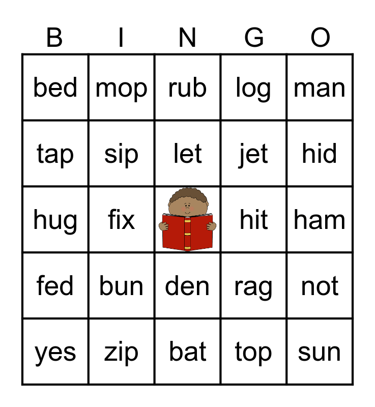 Short Vowel CVC Bingo Card