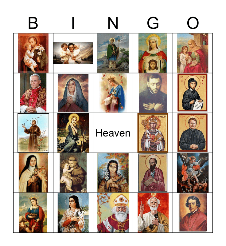 All Saints Day Bingo Card